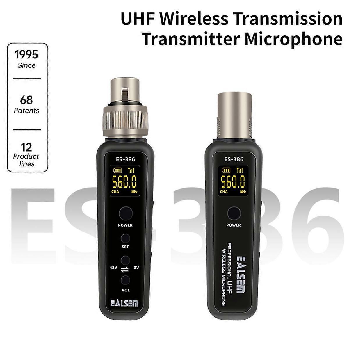 EALSEM UHF Wireless Microphone Converter XLR mitter Receiver Microphone ...