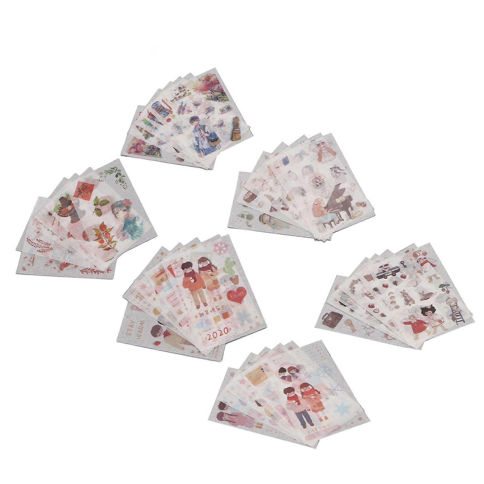 36 Sheets Scrapbook Paper Stickers Semi Transparent Flexible Reusable ...