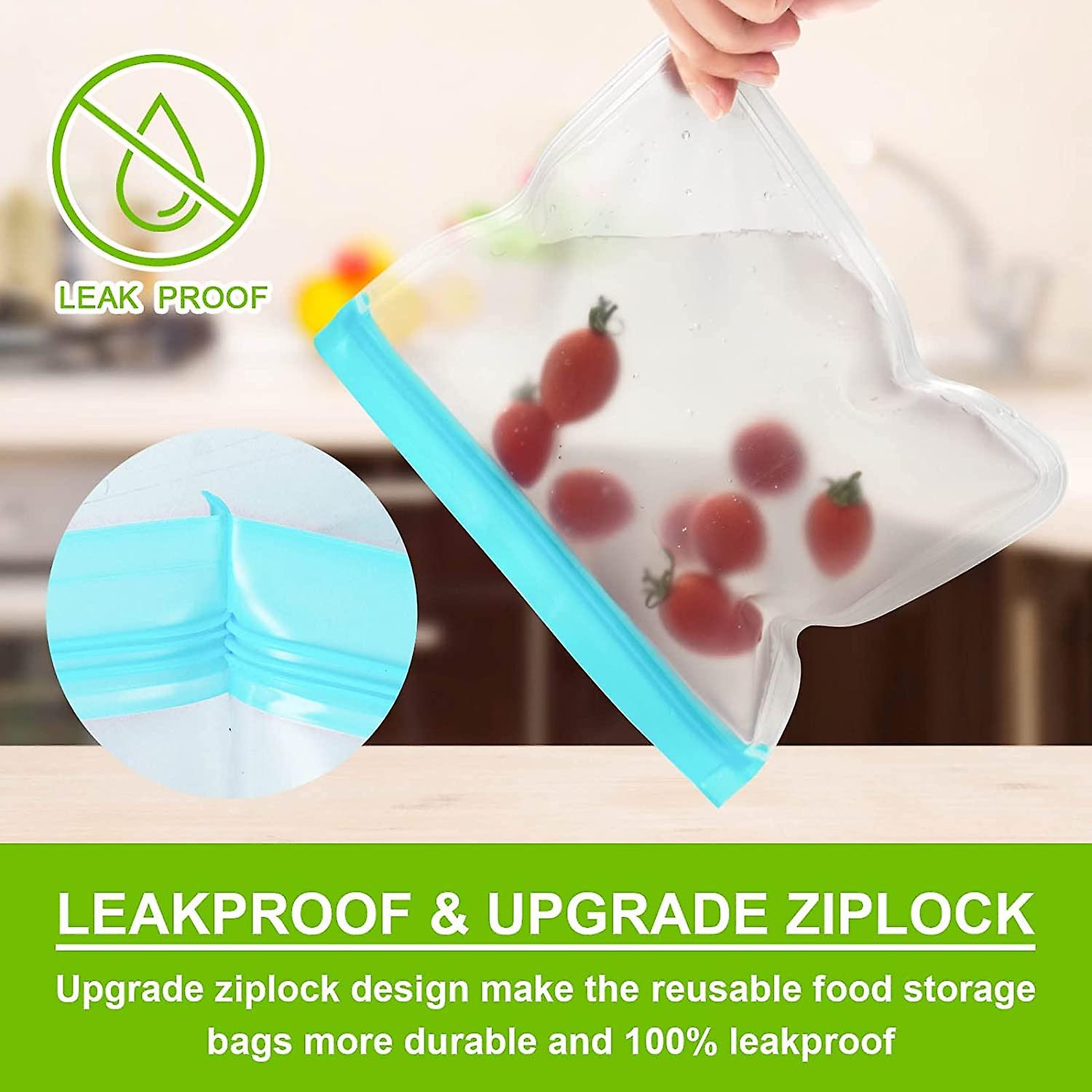 Large Reusable Storage Bags Stand Up, 12 Pack Bpa Free Reusable ...