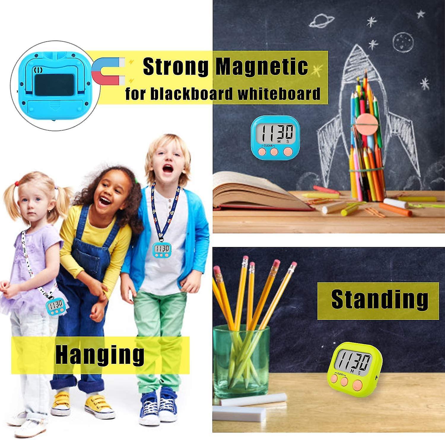 Classroom Timers For Teachers Kids, Large Magnetic Digital Timer, 2 ...
