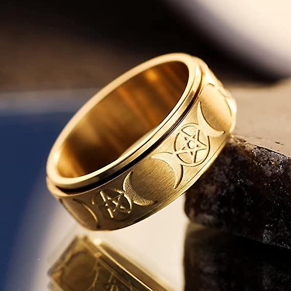 Mens Fidget Ring Black/gold/rose Gold/rainbow 8mm Stainless Steel Ring ...