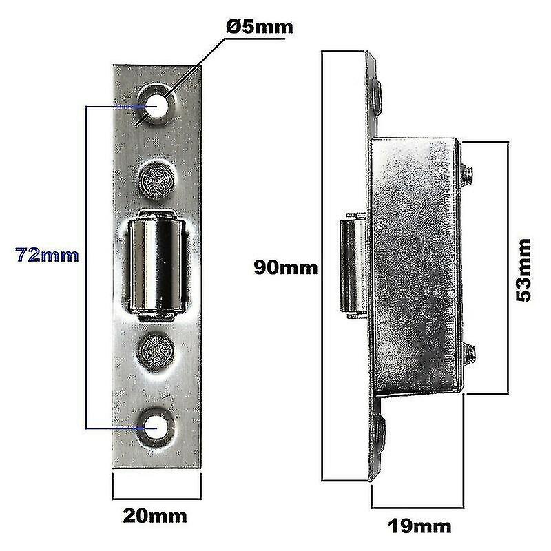 Adjustable Roller Catch Satin Mortice Door Spring Ball Latch Stainless ...