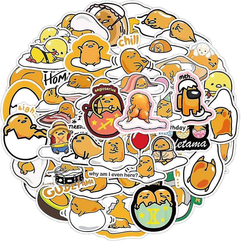 Cartoon Japanese Lazy Egg Stickers Cute Gudetama Stickers 60pcs ...