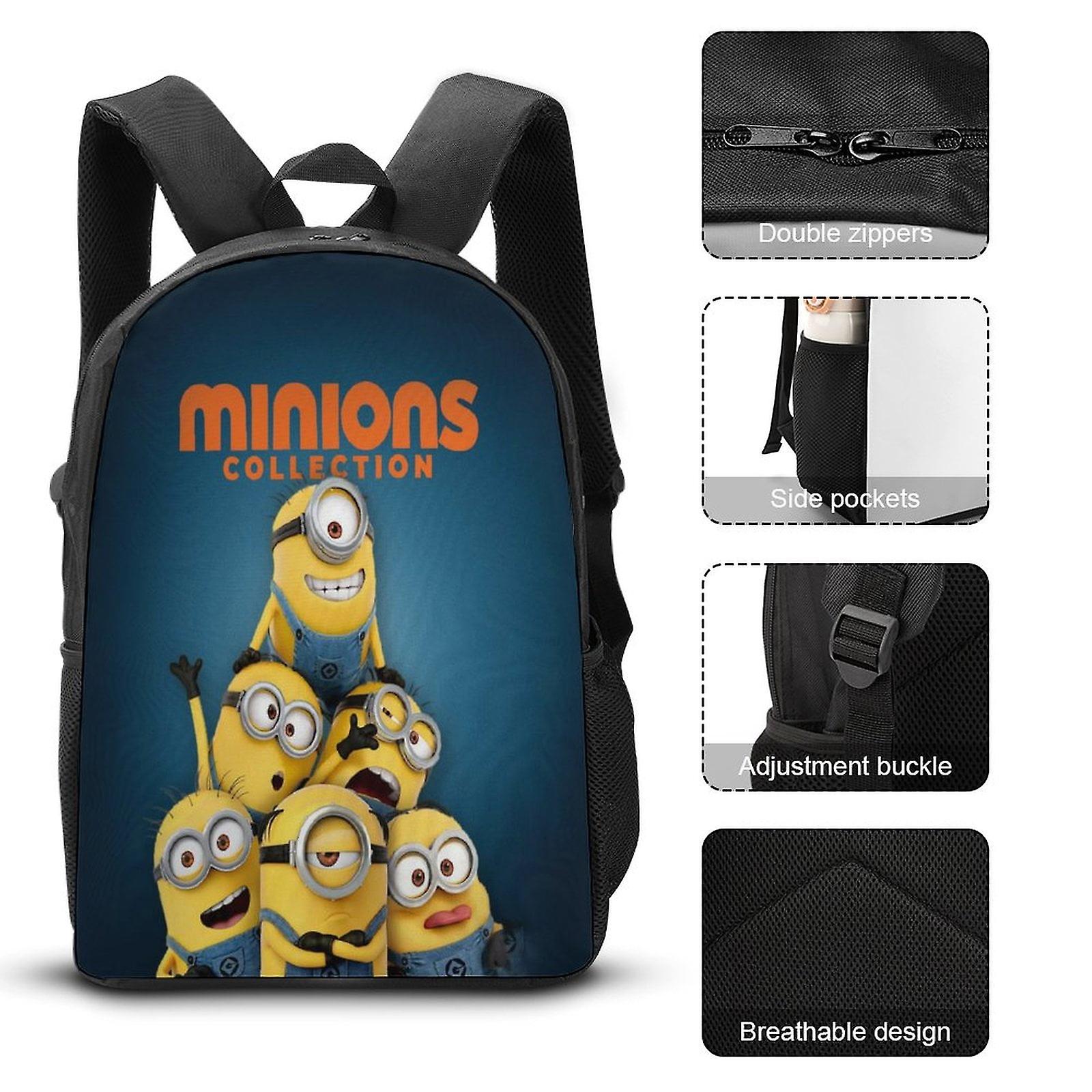 Minions Backpack Set Cartoon Backpacks with Pencil Case & Lunch Bag ...