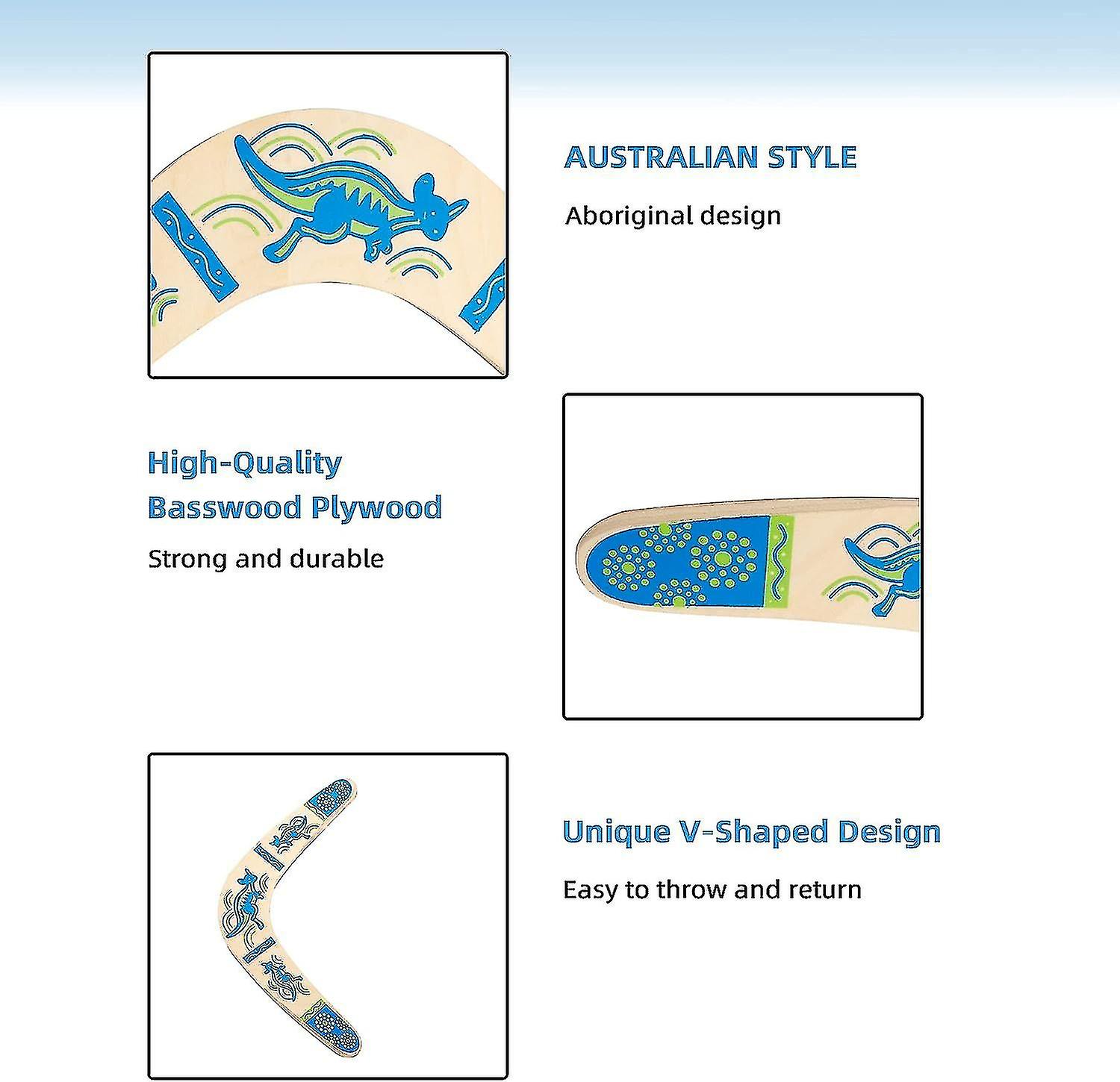 Boomerang For Kids 2 Pack, Australia Style Wooden Handmade Boomerangs ...