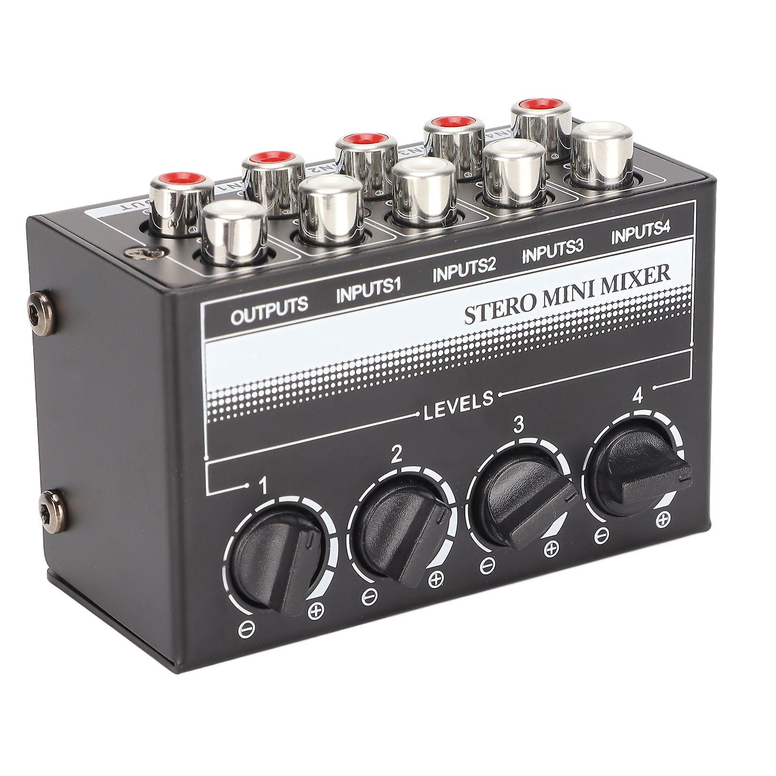 4 Channel Passive Mixer Portable Professional Stereo Mini Mixer for ...