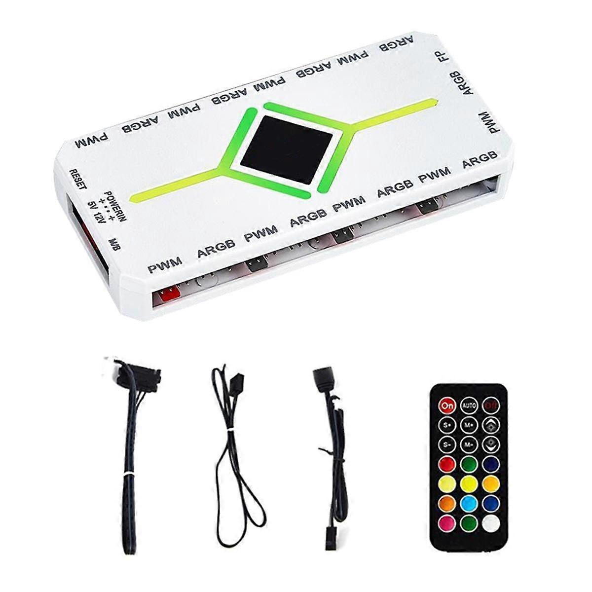 5V 3 Pin ARGB Controller Cooling Fan Hub PWM Fan Hub PWM ARGB Fan Hub ...