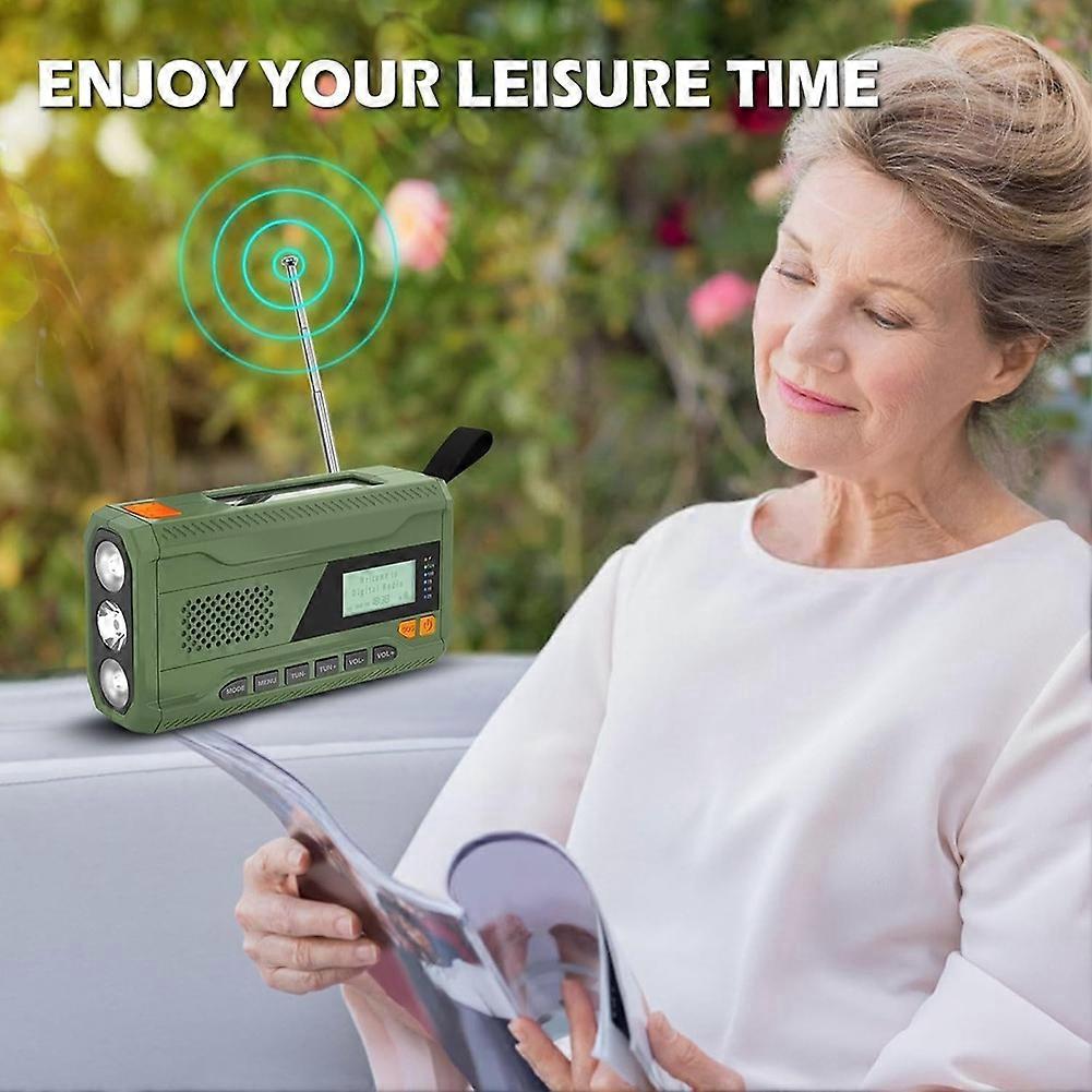 Mini Hand Crank Bluetooth Radio +//FM Radio 4500 MAh Solar Powered ...