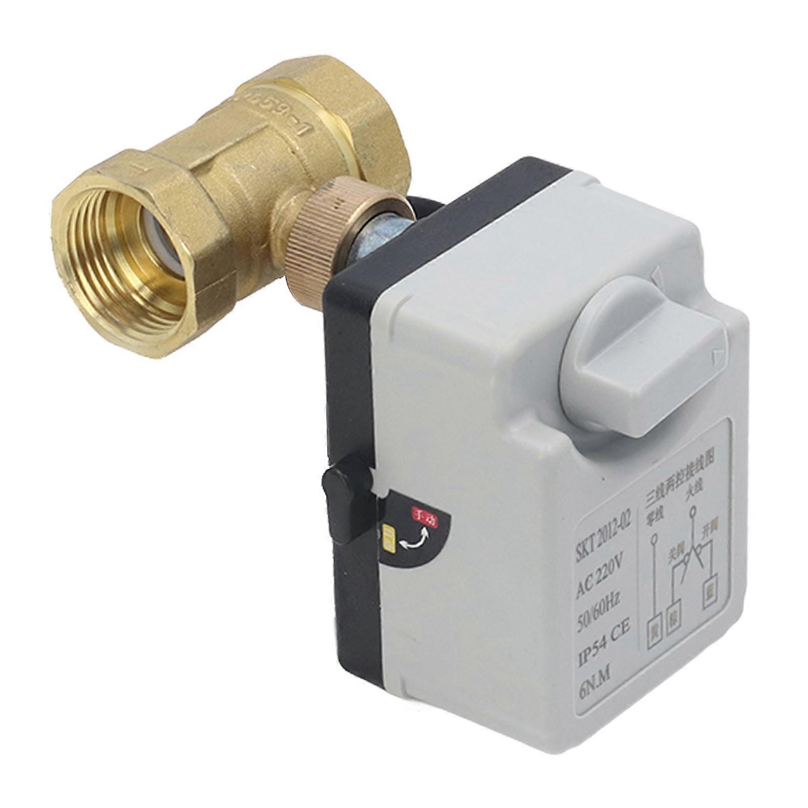 Ball Valve Motorized 3 Wire 2 Point Control 1 Position 2 Way Automatic Manual DN25 AC 220V ...