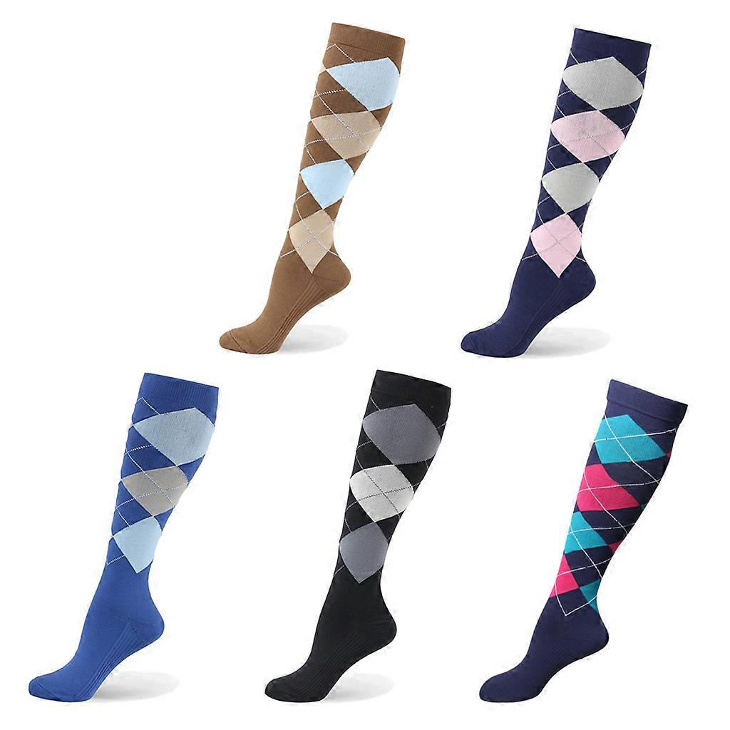 5 Pairs Womens Compression Socks Knee High Stockings Gift for Athletes ...