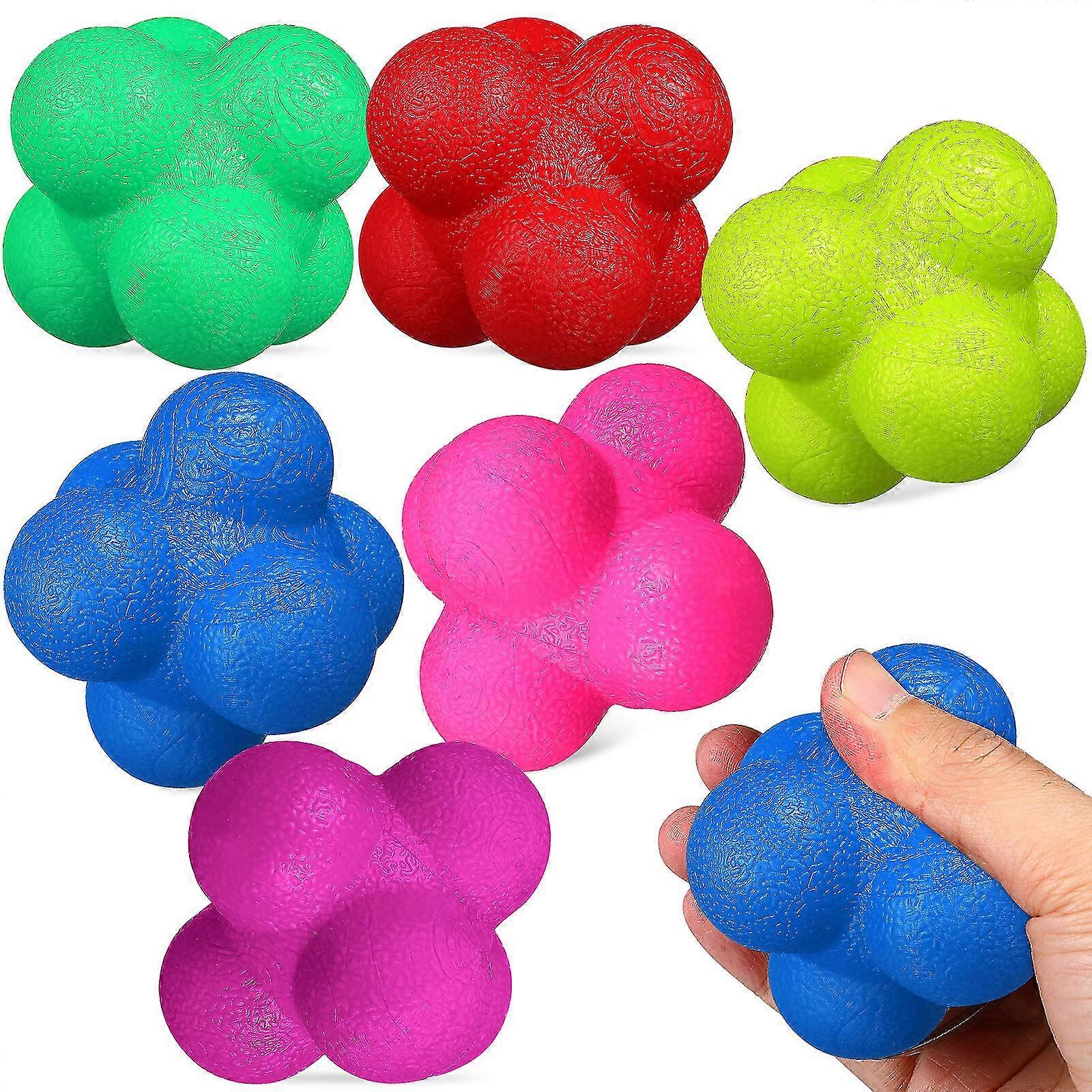 6 Pcs Reaction Balls Agility Balls Hexagonal Reaction Ball Goalkeeper ...