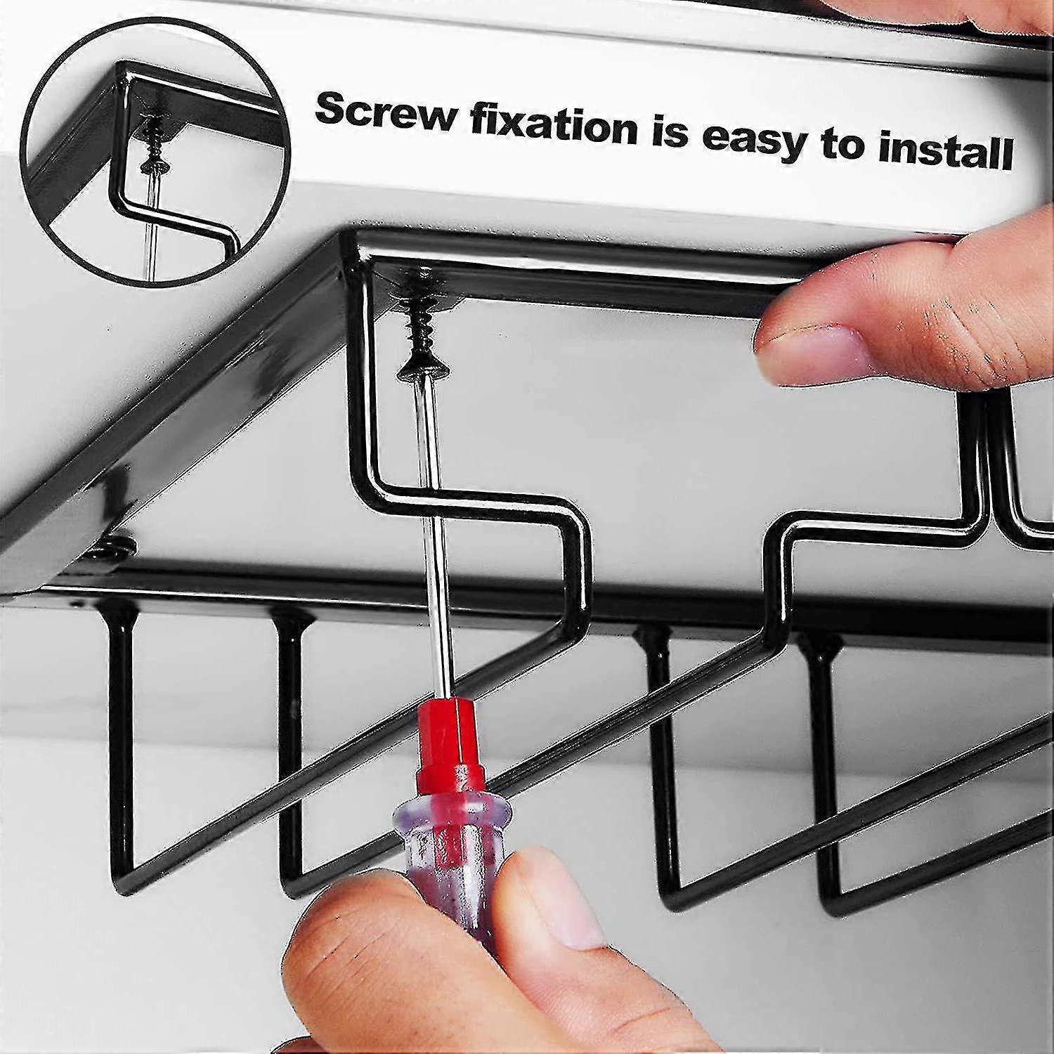 Hanging Glass Rack - Wine Glass Rack With 5 Rails For 10-15 Glasses, 50 ...