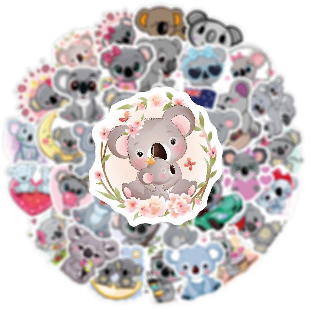 50 pcs Waterproof Cute Koala Bears Kawaii Stickers Bulk for Water ...