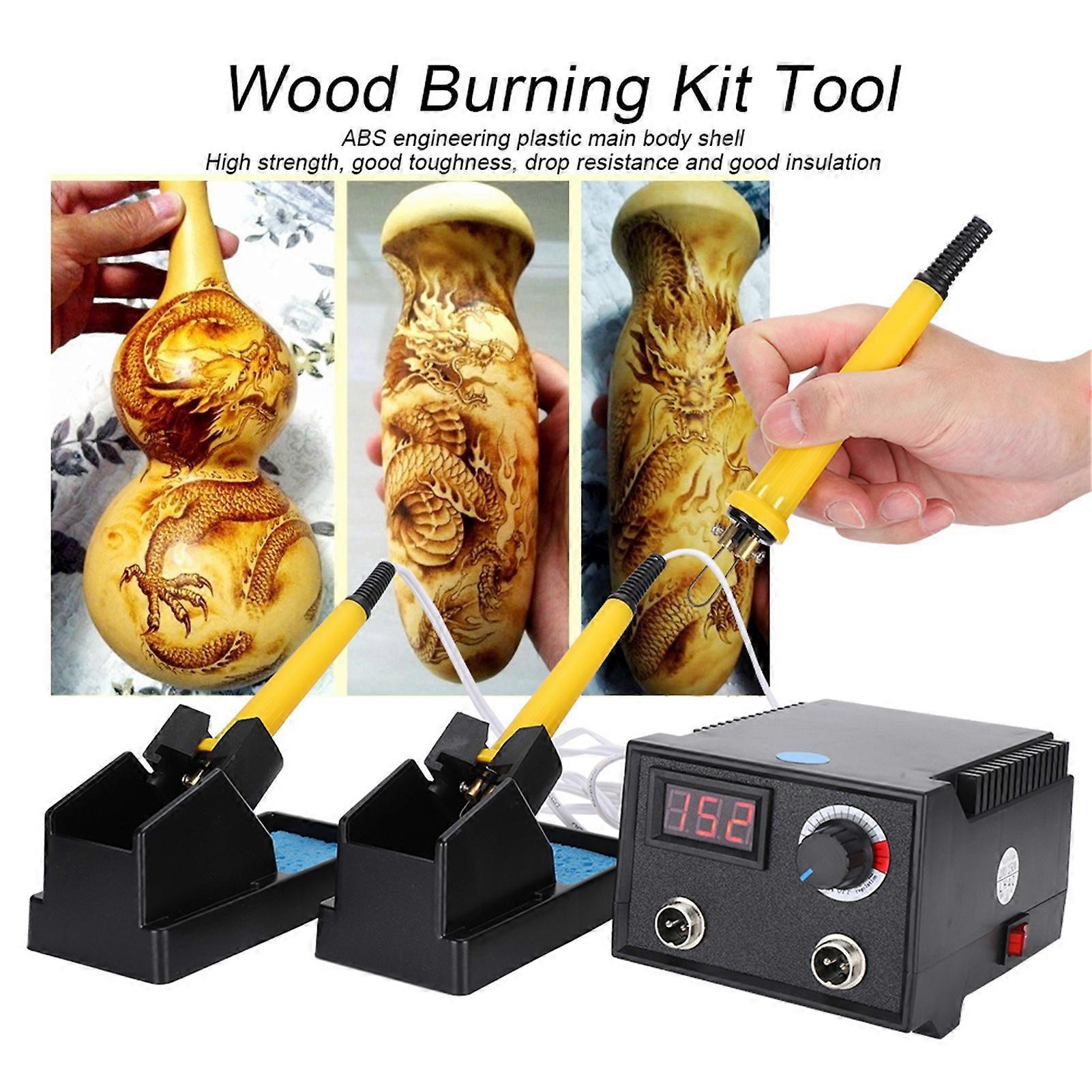 Adjustable Pyrography Tool Kit Digital Display Wood Burning Craft ...