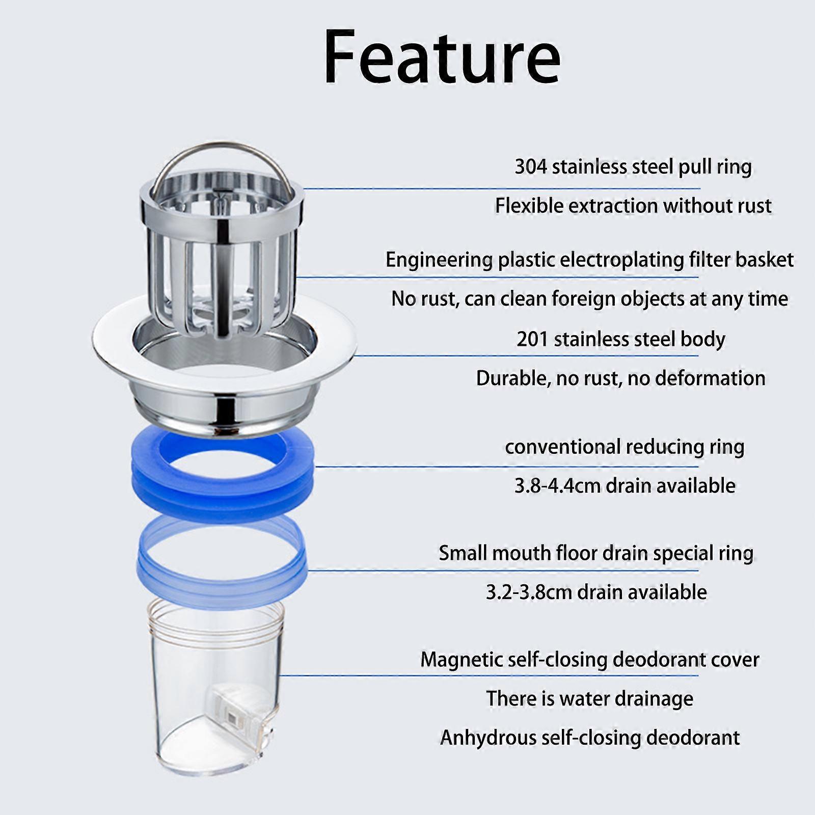 Floor Drain Core Shower Backflow Preventer Magnetic Drainage Insect ...