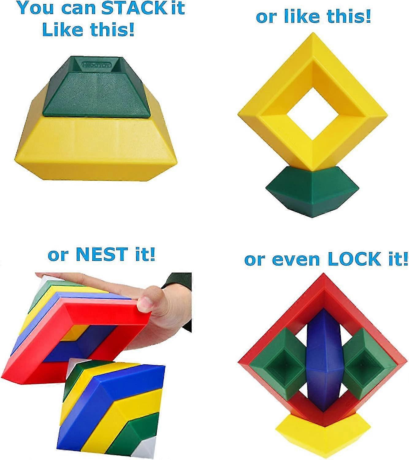 Pyramid Stacking Toy Building Blocks 3d Puzzle Brain Teasers For Kids ...
