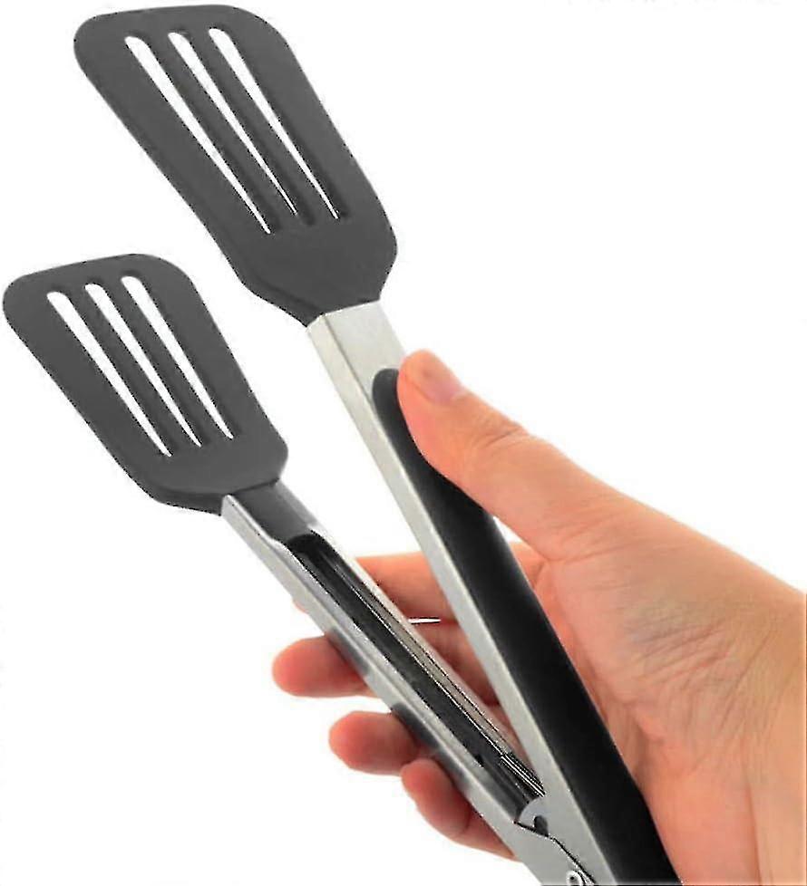 Staruby Cooking Tongs 7 Inches Stainless Steel Kitchen Silicone Serving ...