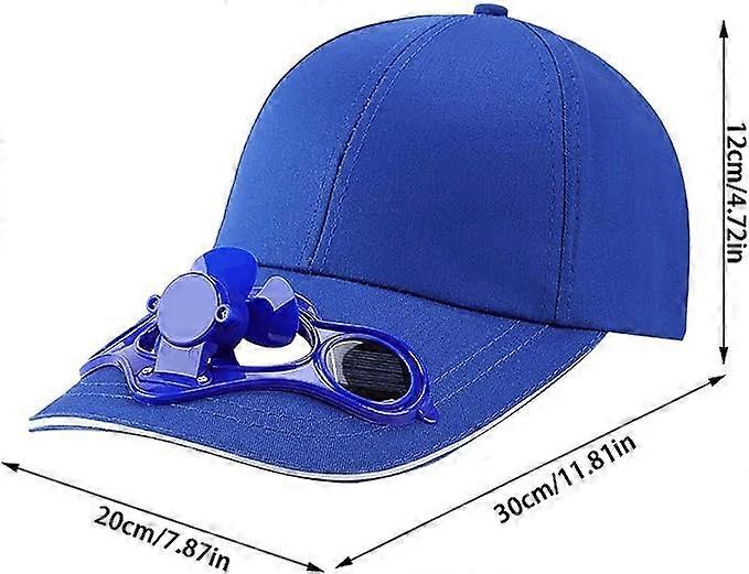 SZTXJ Blue Summer Sunscreen Fan Cap for Baseball Fan - Sunscreen Fan ...