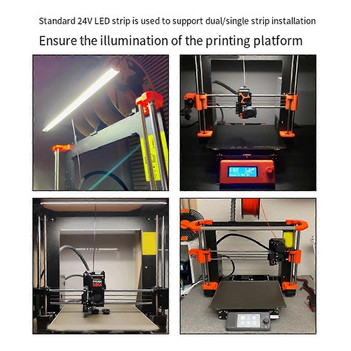 For Prusa MK4 3D Printer Dual LED Light Bar 24V Ultra Bright Kit Dual Color Adjustable | Fruugo UK