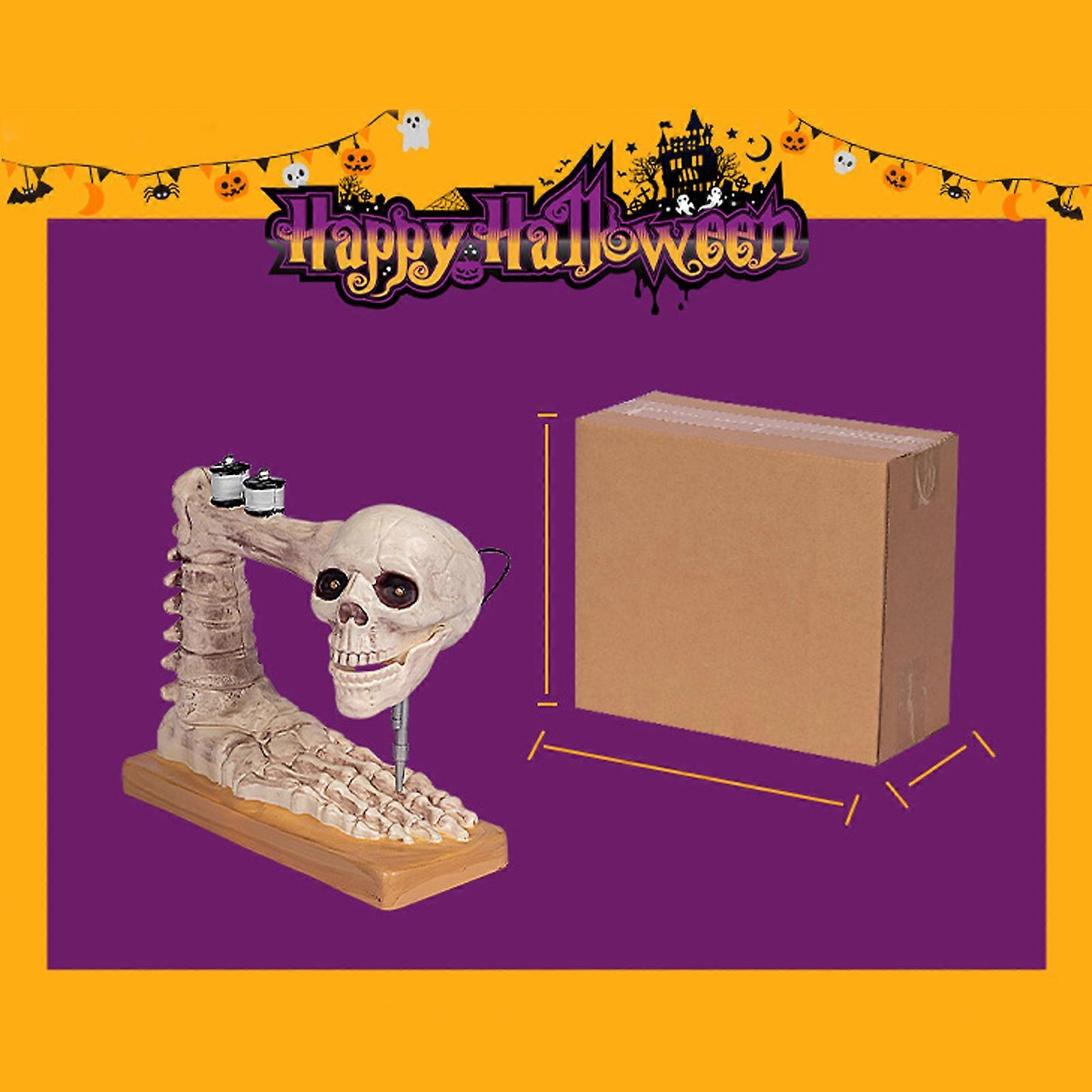 Scary Skeleton Sewing Machine with LED Red Eyes, Halloween Sound ...