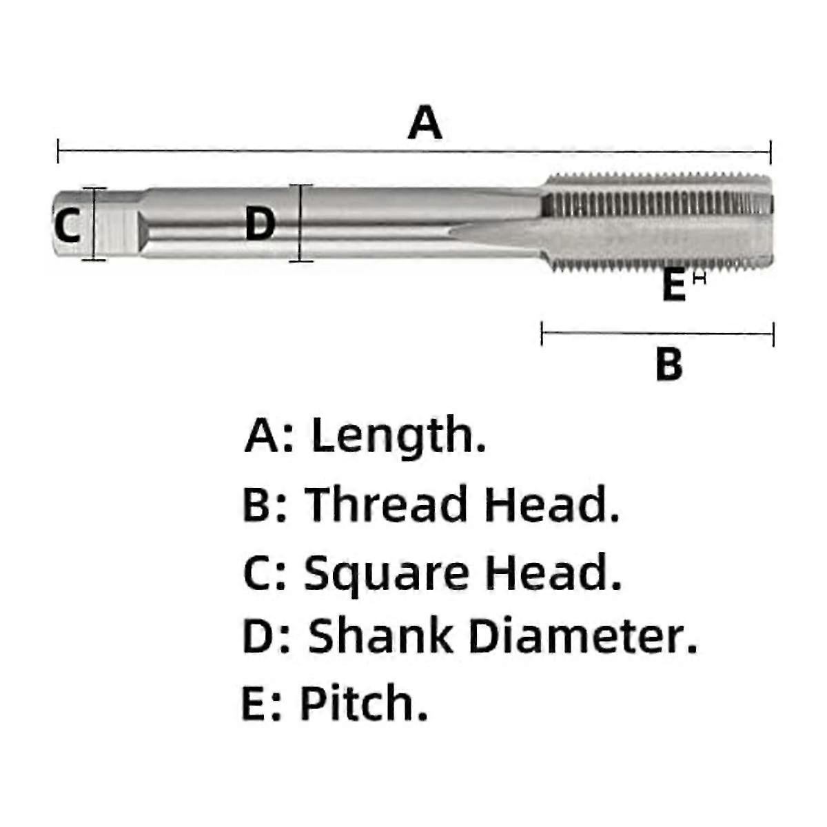 M14x1.25x200 Extra Long Tap, Extra Long Thread Tap M14 X 1.25 X 200 ...