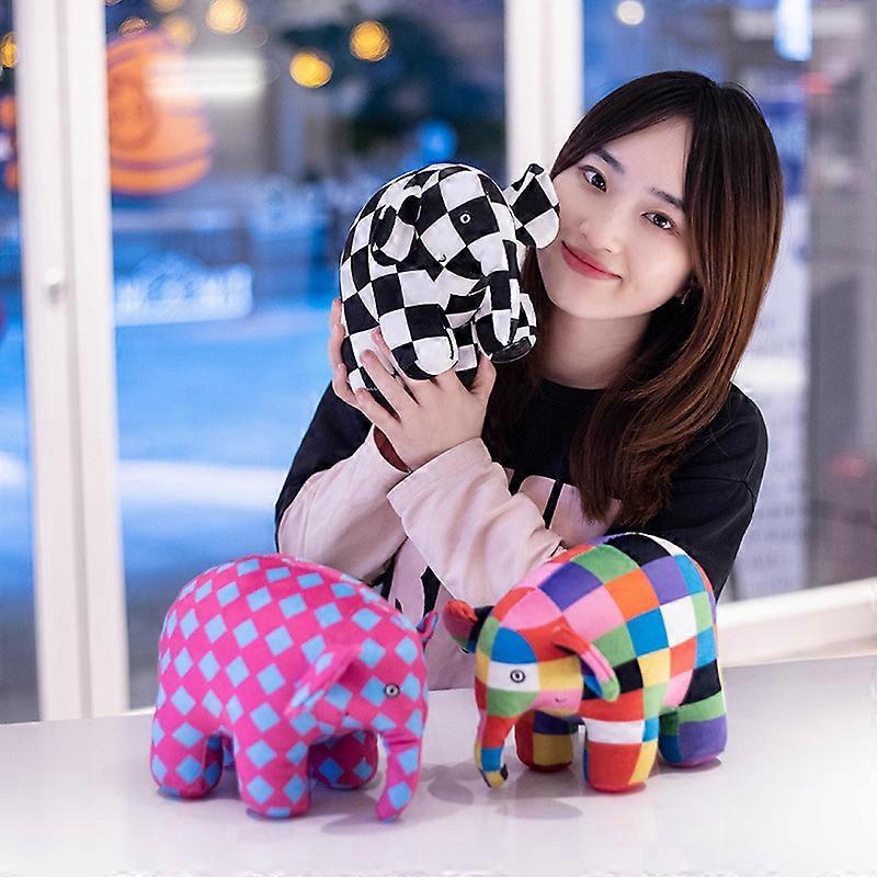 30CM Kawaii Anime Elmer The Elephant Figure Plush Doll Cute Cartoon ...