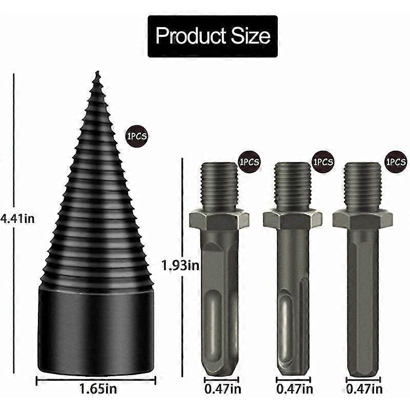 Log Splitters,42mm Wood Splitter Drill Bit, Tapered Wood Splitter for ...