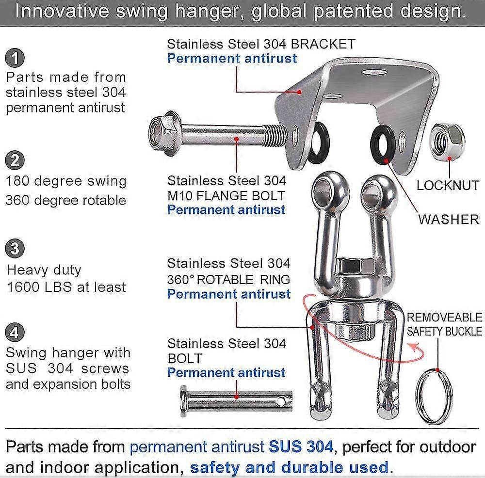 450kg capacity heavy duty swing hangers with sus304 stainless steel 360 ...