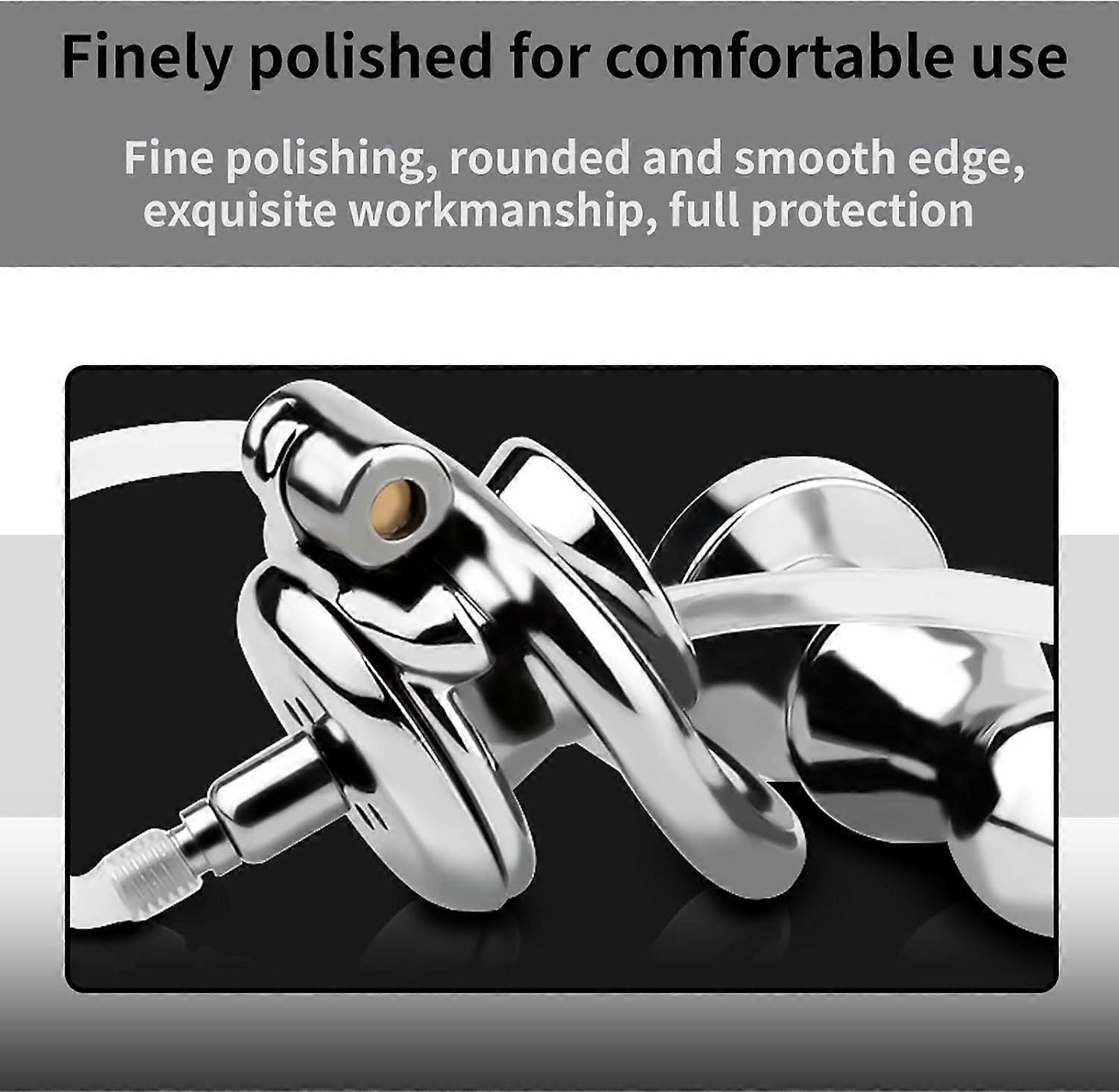 Stainless Steel Cage Chastity Cage Plug Set Urethral Dilator Flat ...