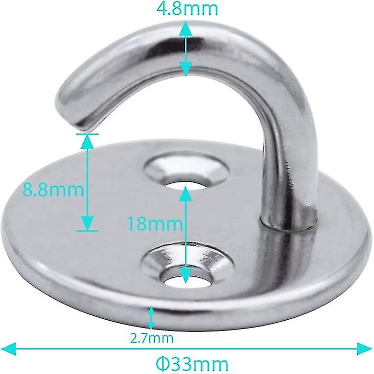 6 Pieces Ceiling Hook M5 Open Hook Made Stainless Steel Eye Plate ...