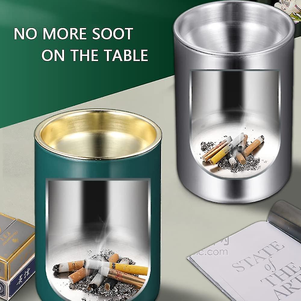 Ashtray With Lid, Windproof, Cigarette Stylish Stainless Steel Ashtray ...
