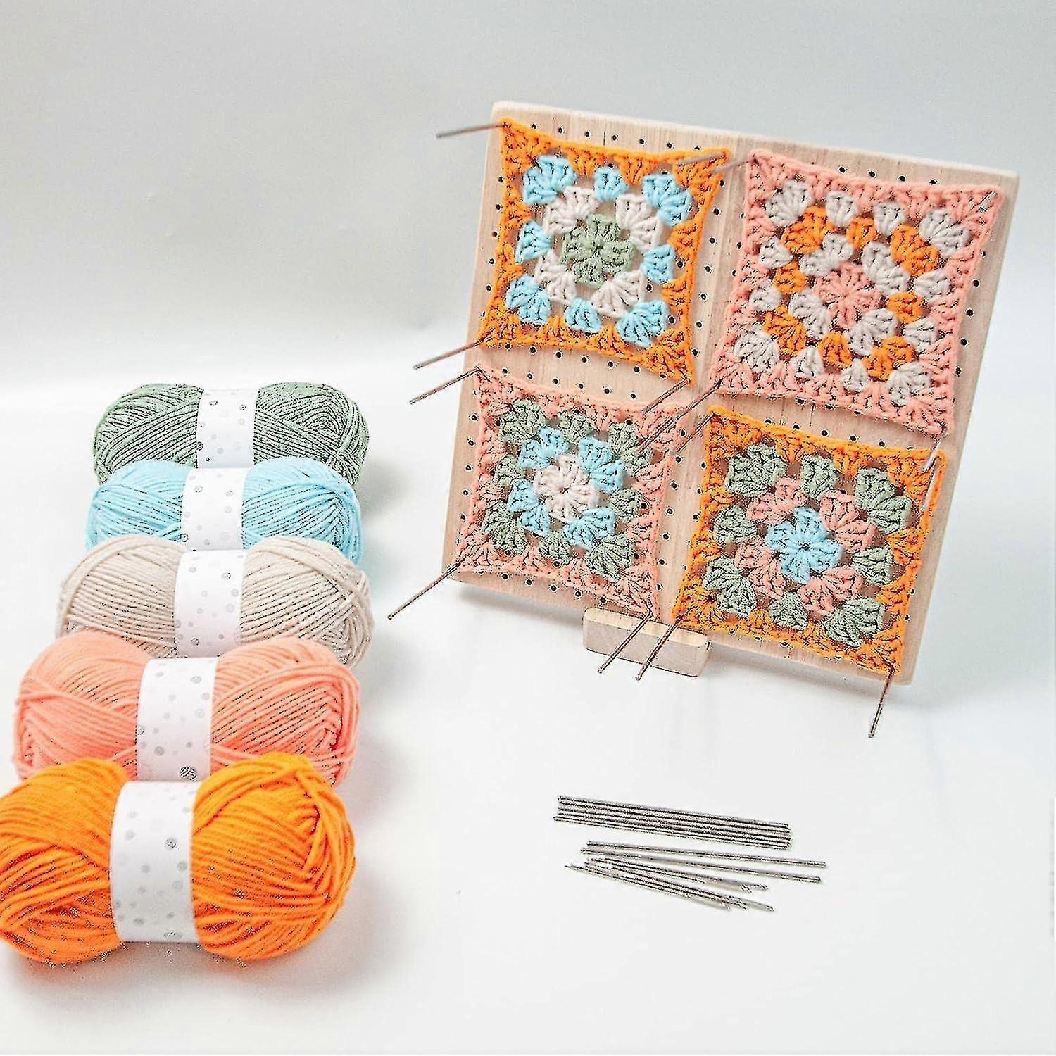 Virkning, Fyrkantig Trä Block Board Matta, Virka Tillbehör Och ...