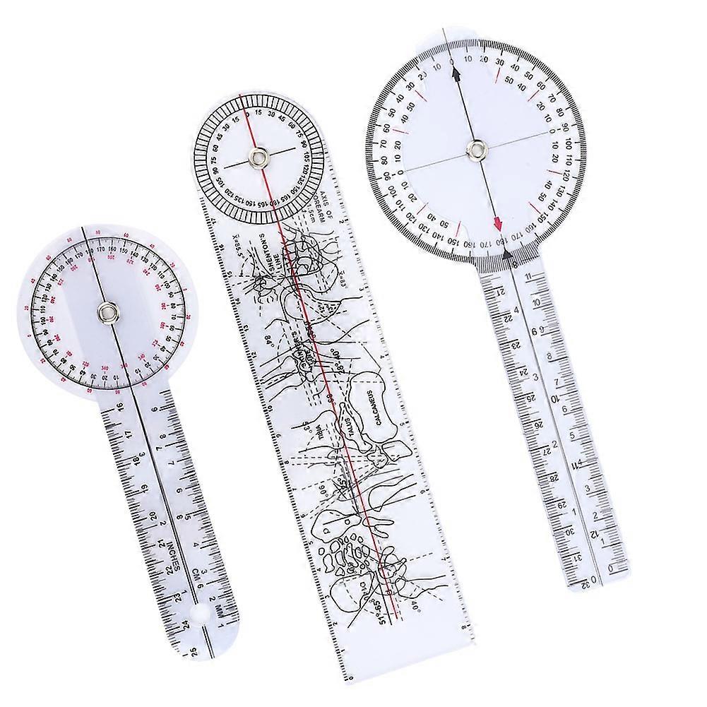 3Pcs 6/8/10inch 360 Degree Protractor Angle Medical Ruler Spinal ...