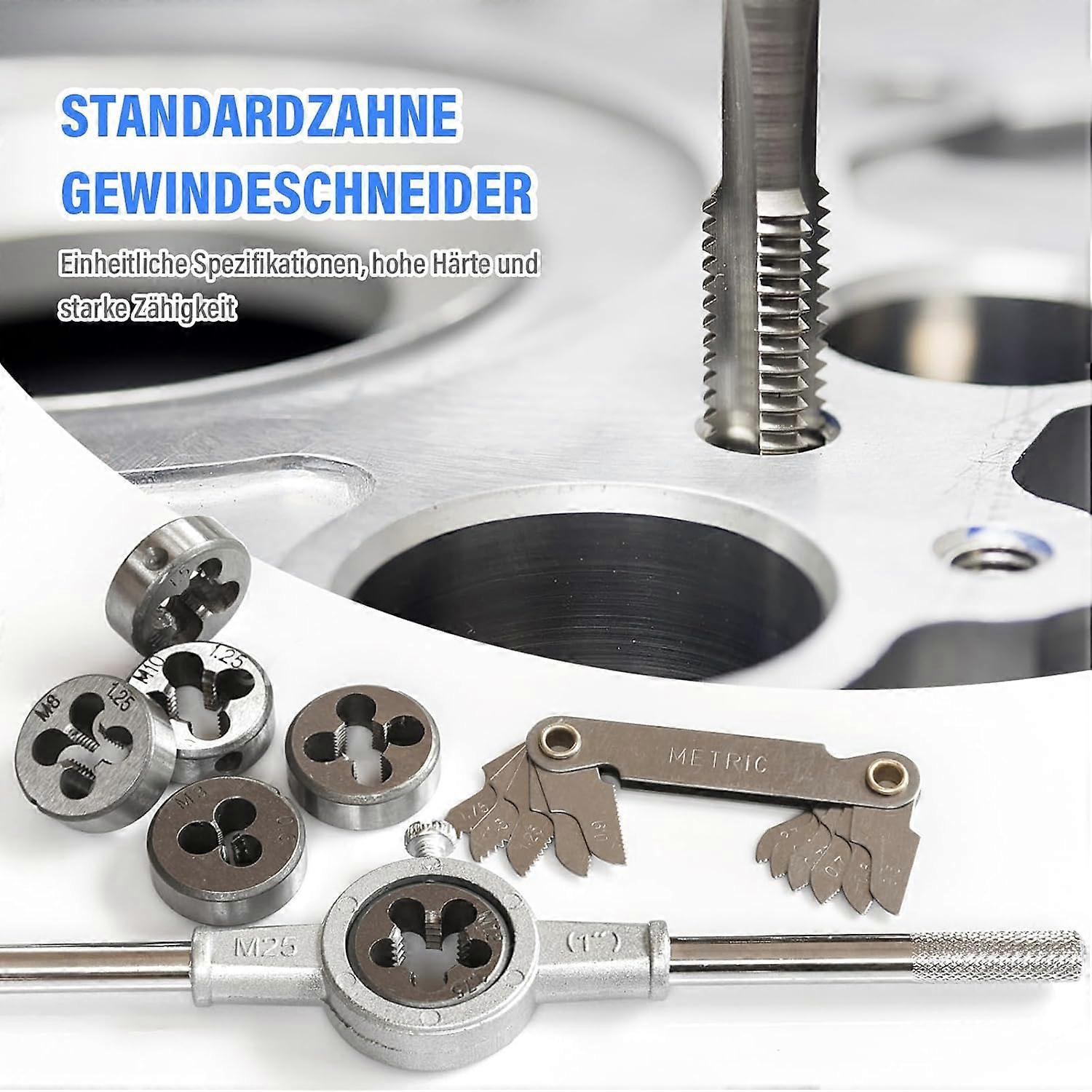 good 40Pcs Tap and Die Set Metric M3-M12 Tap Set with Tap Wrench for ...