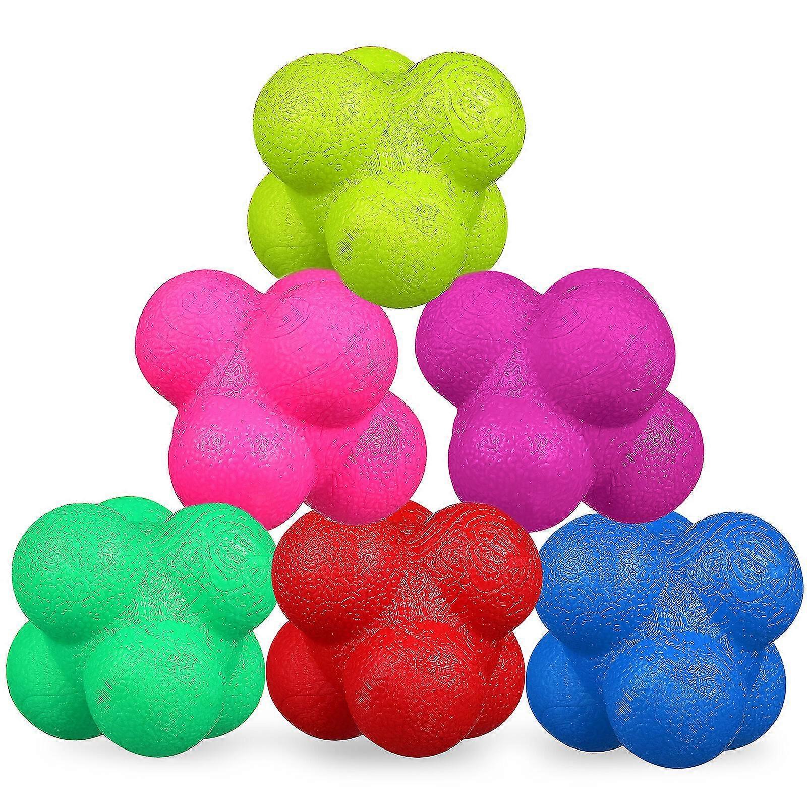 6 Pcs Reaction Balls Agility Balls Hexagonal Reaction Ball Goalkeeper ...