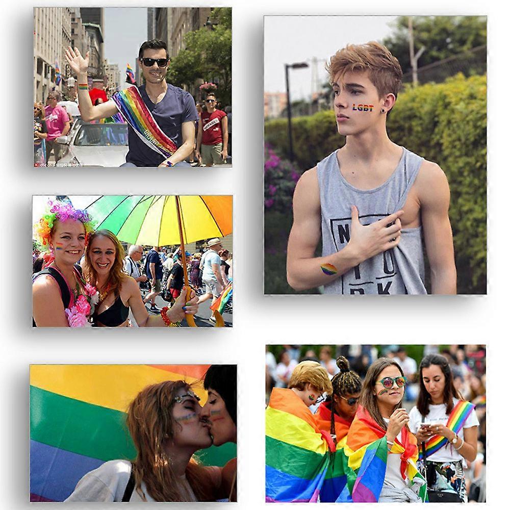 new40 Sheets Rainbow LGBT Temporary Tattoos Stickers Pride Day Tattoos ...