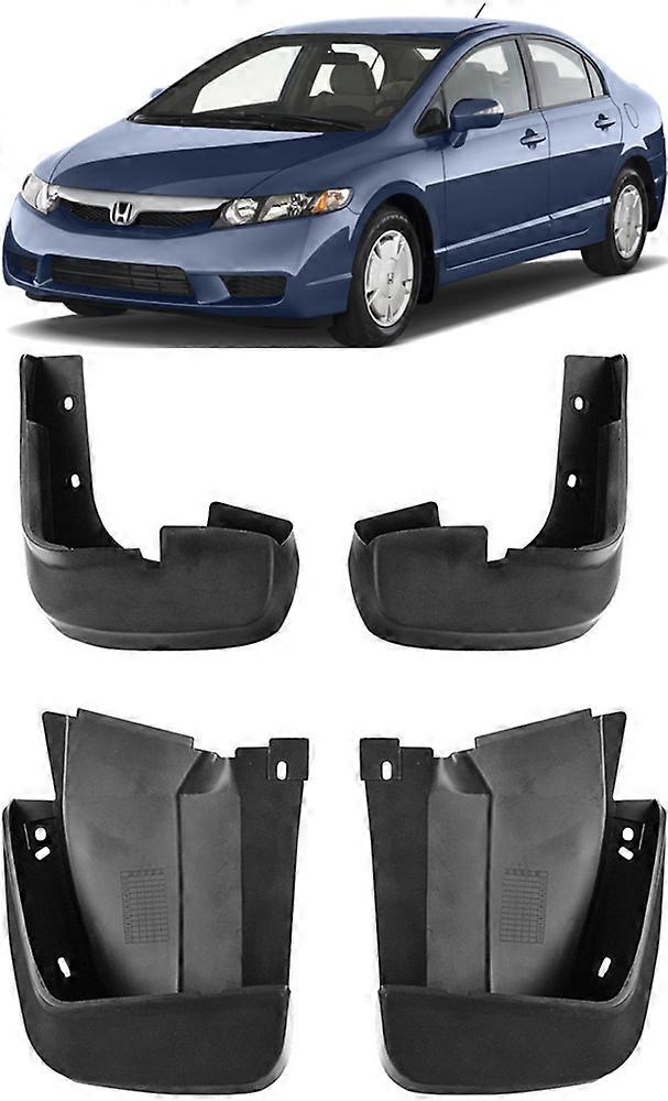 Genuine Front & Rear Splash Guards Mud Flaps For 2006-2011 Honda Civic ...