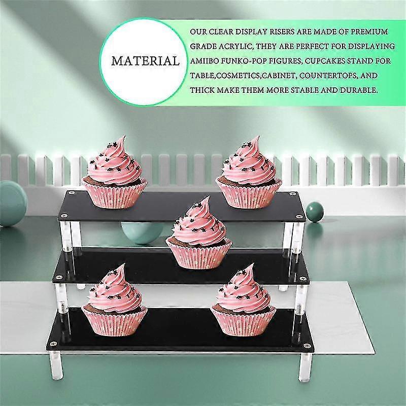 3 Tier Acrylic Cupcake Display Stand, Collection Organizer Shelf ...