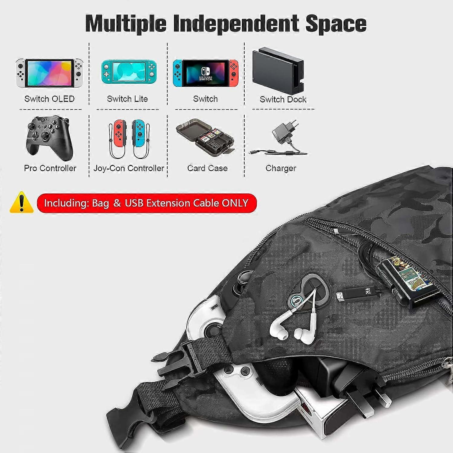 Sling Crossbody Backpack for Nintendo Switch/Lite/OLED, Portable ...