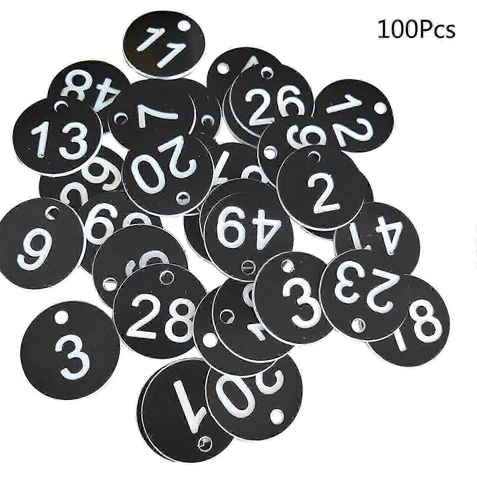 100pcs Plastic Id Number Tags 1-100 Engraved Number Id Tag Colored For ...