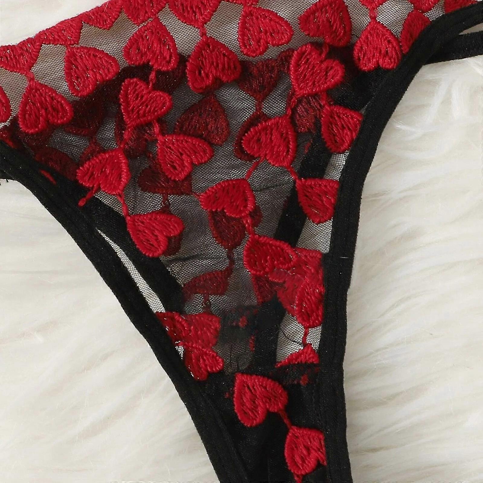 Sexy G-string Flowers Embroidery Bralette Lace Bra Bustier Lingerie Thong | Fruugo UK