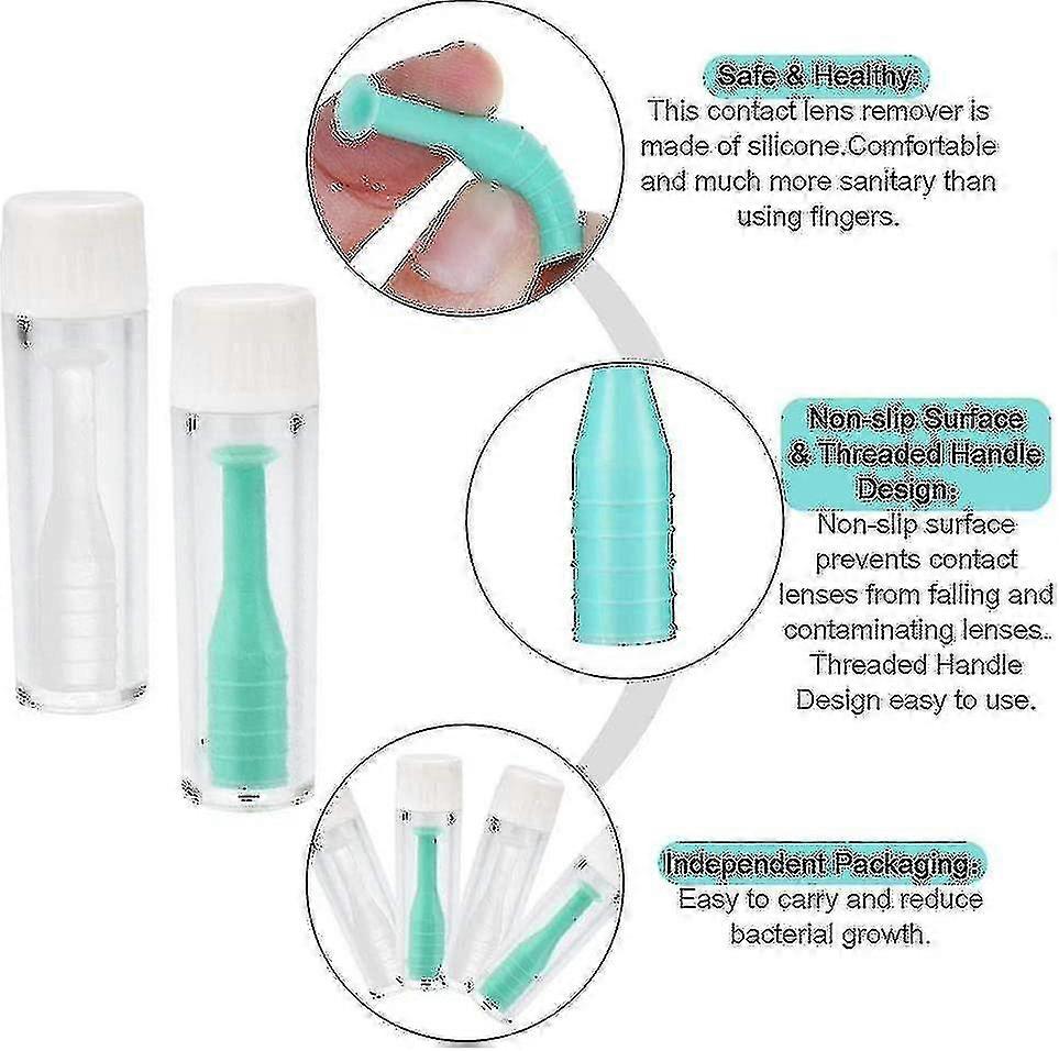 6 Pcs Contact Lens Suction Cup With Protective Case,silicone Hard Lens ...