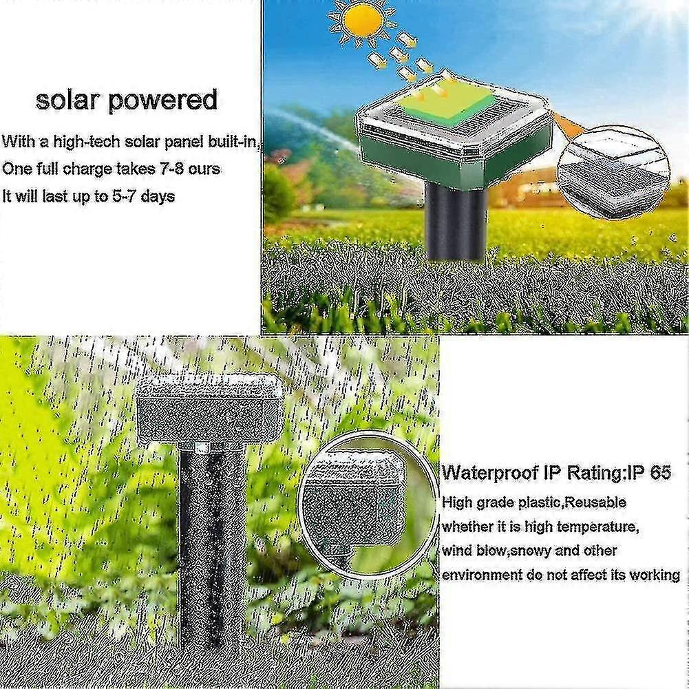 4pcs Solar Snake Repellent For Outdoors,snake Repeller Ultrasonic Solar ...