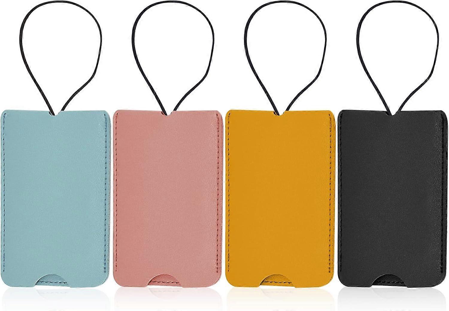 4Pcs Luggage Tags Suitcase Tag - PU Leather Name Tags | Fruugo UK