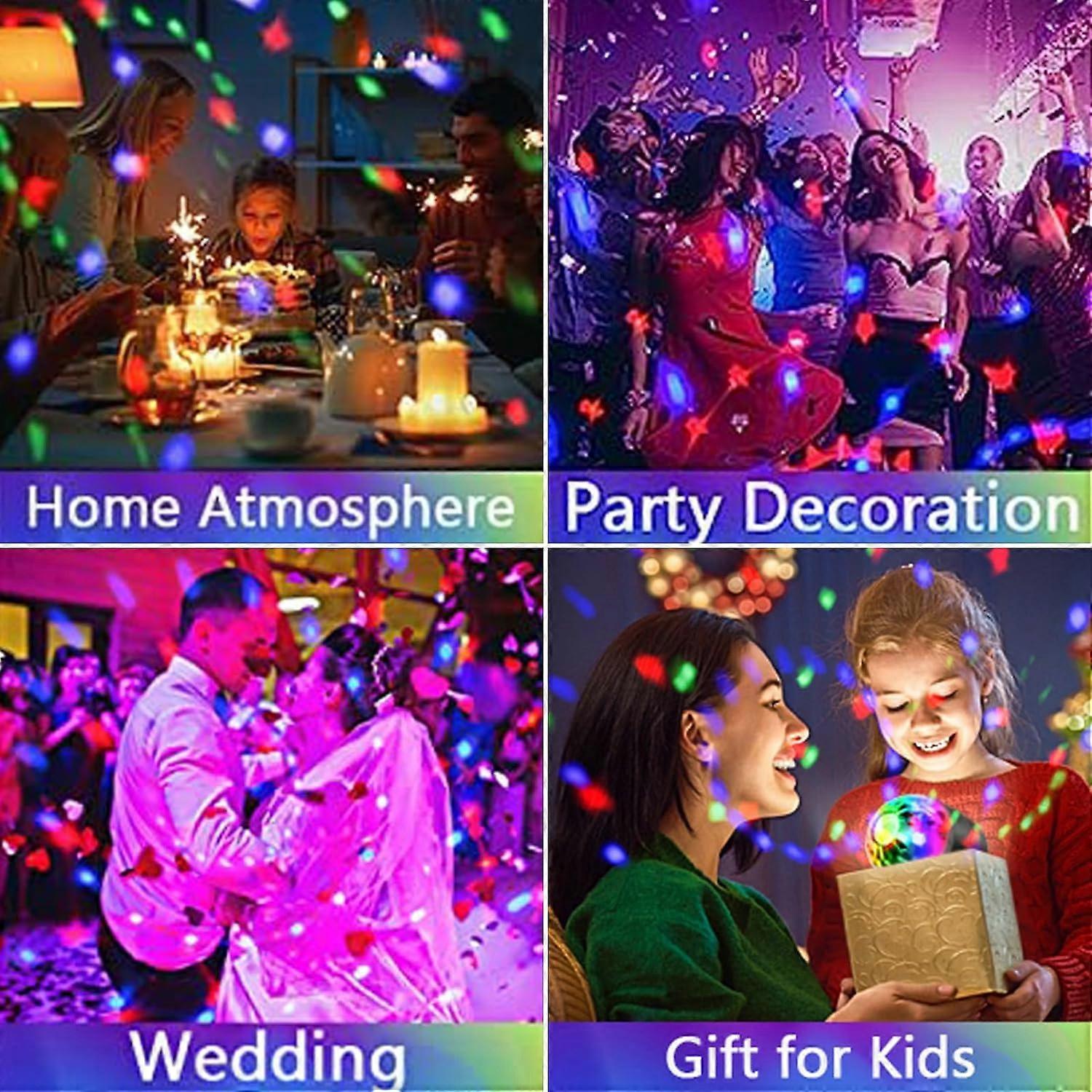 LED Party Lamp,Automatic Rotating 3W Multi-Color LED Light Bulb, Disco ...