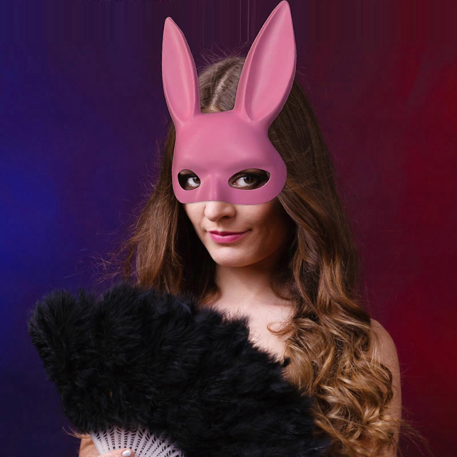 2023 New Upgrade Women Halloween Sexy Bunny Masks Pink Cosplay Mask Party Bar Rabbit Ear Costume ...
