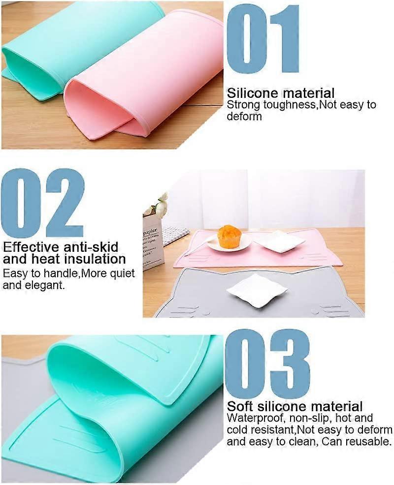 Suction Placemats Baby Placemat Silicone Suction Table Mat Non-Slip ...