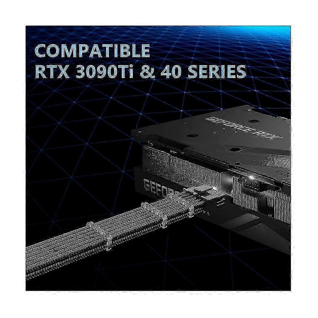 Rtx 4090 4080 4070ti 16pin(12+4) To 4x8pin Pci-e 5.0 Sleeved Extension ...