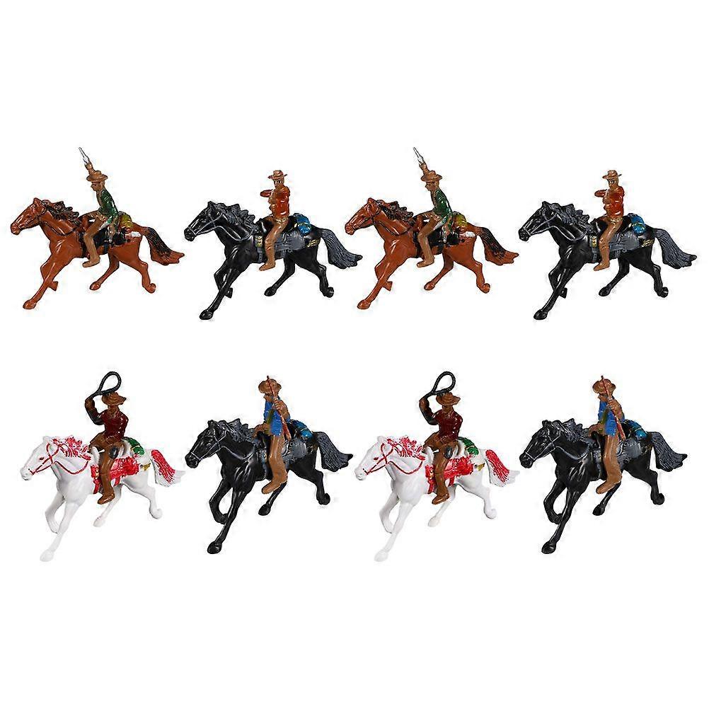 2 Sets Cowboy Action Figures with Horse Toys Realistic Farm Animal ...