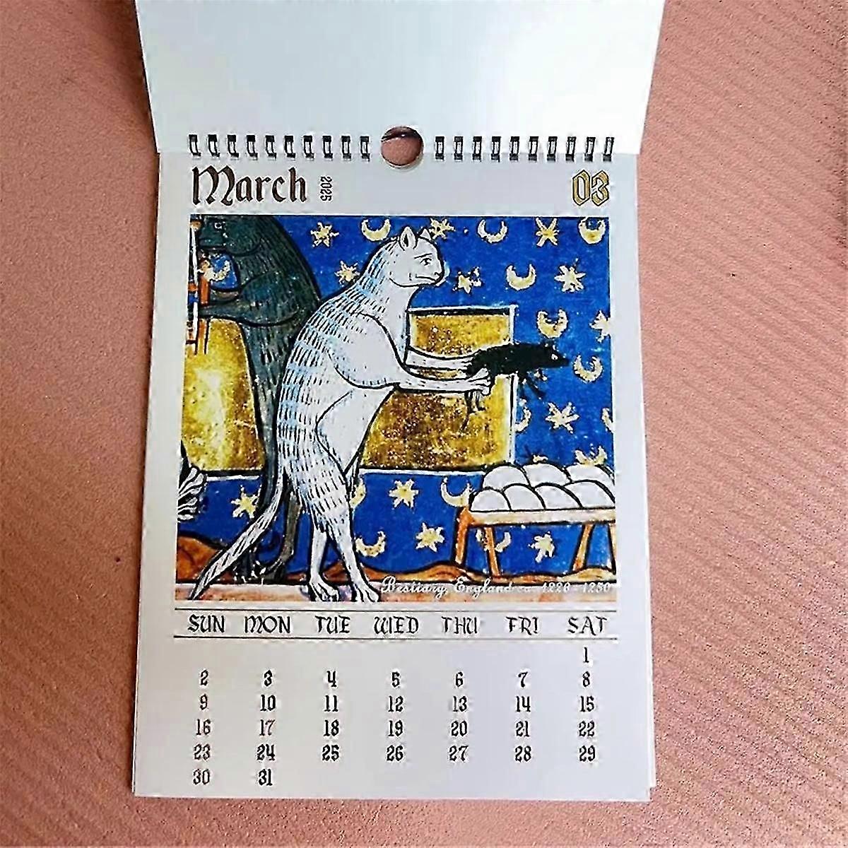 Medieval Cat Calendar 2025 Strange Medieval Cats Wall Calendar 2025 ...